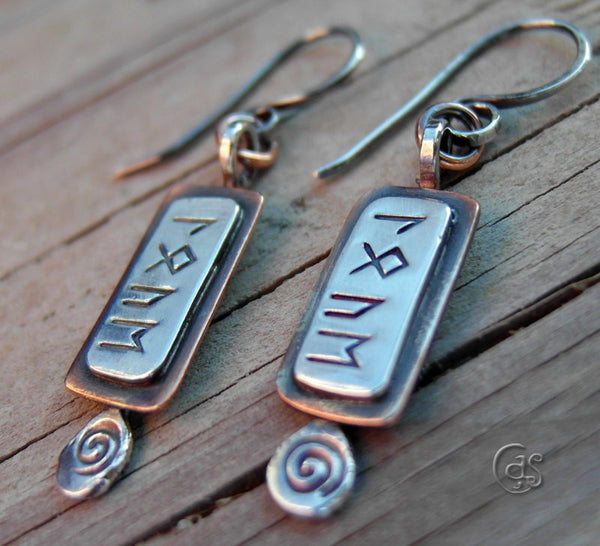 Rune Jewelry; Elder Futhark Handcrafted Viking Runes Tagged "Earrings ...